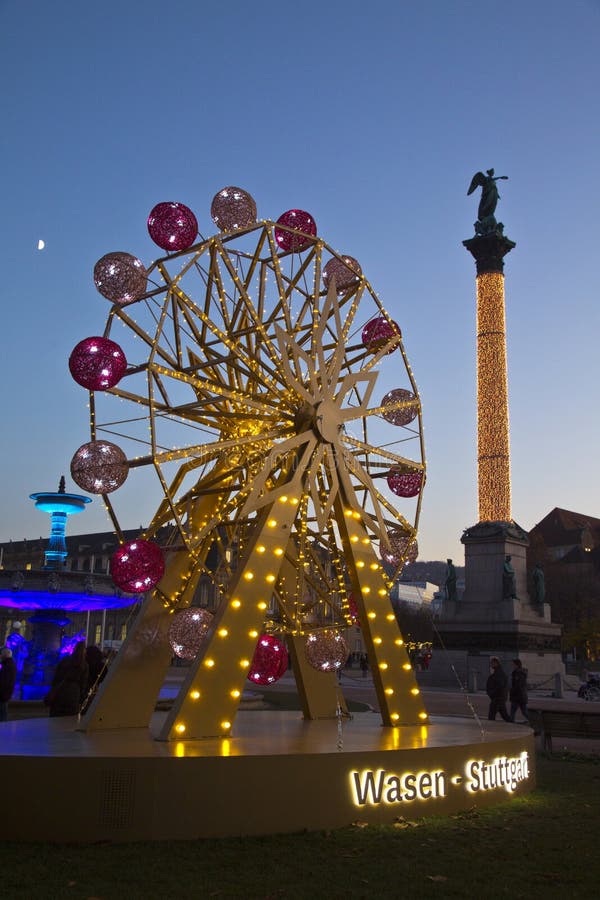 Light Installations at the Christmas Market in Stuttgart, Germany ...