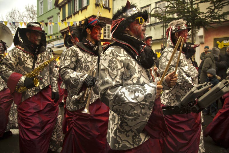 Traditional Masked Carnival Procession in Stuttgart, Germany. Editorial ...