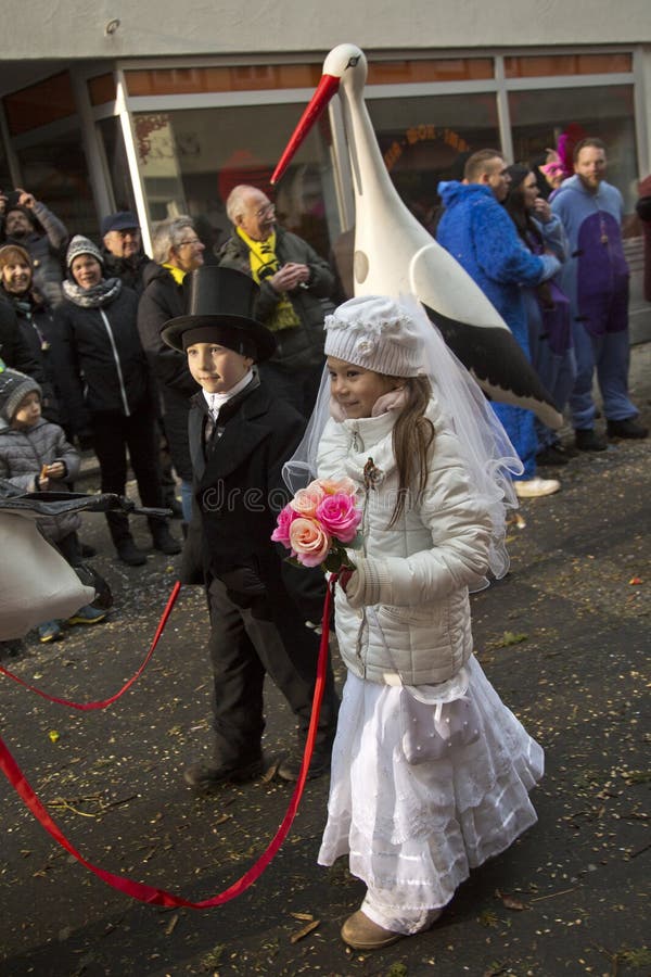Traditional Masked Carnival Procession in Stuttgart, Germany. Editorial ...