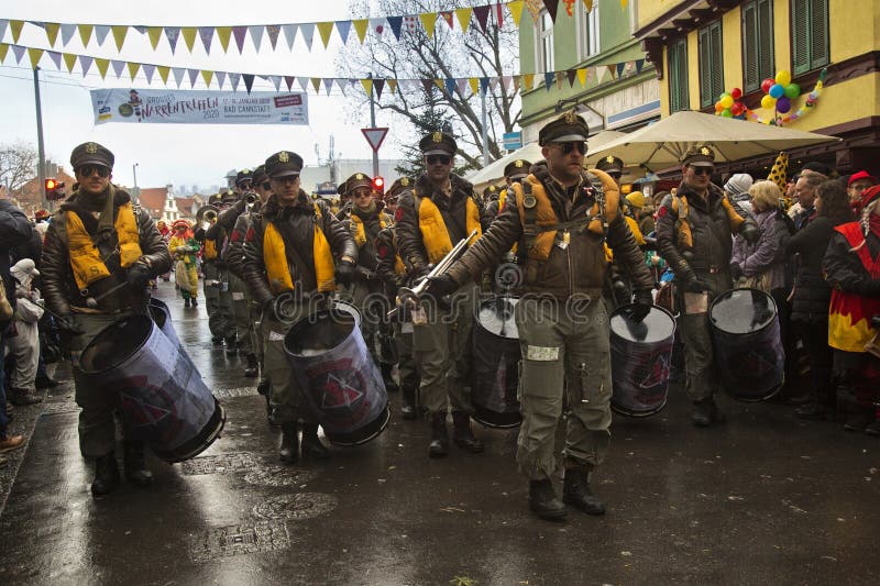 Traditional Masked Carnival Procession in Stuttgart, Germany. Editorial ...