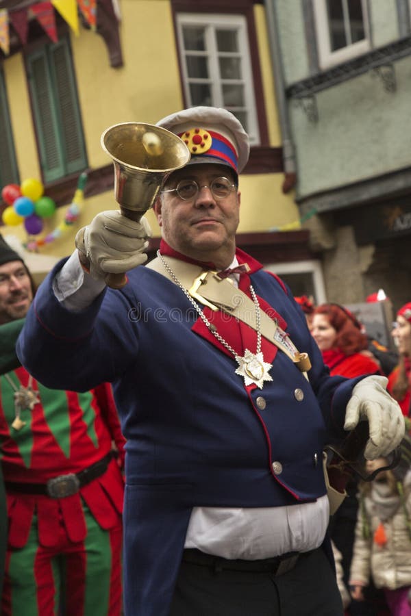Traditional Masked Carnival Procession in Stuttgart, Germany. Editorial ...