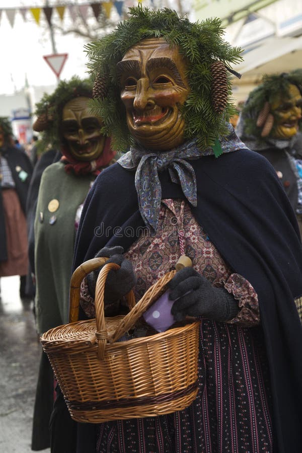 Traditional Masked Carnival Procession in Stuttgart, Germany. Editorial ...