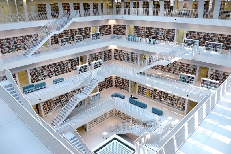 Public Library Of Stuttgart, Germany, Inside. Editorial Stock Image ...