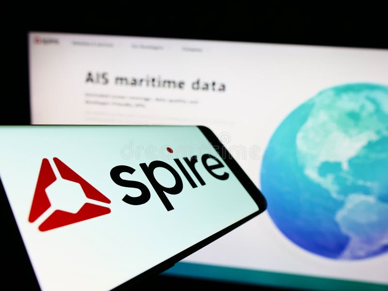 Mobile Phone with Logo of American Data Analytics Company Spire Global ...
