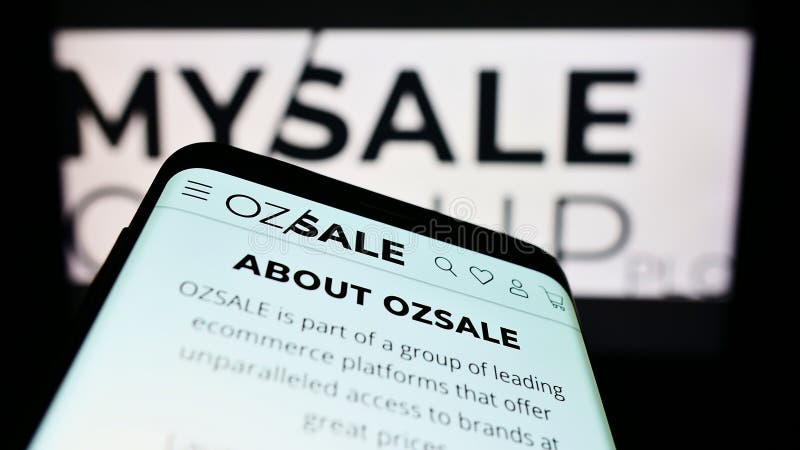 Mobile Phone with Webpage of Australian E-commerce Company Mysale Group ...