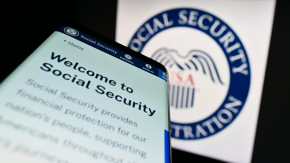 Mobile Phone with Webpage of US Social Security Administration (SSA) on ...