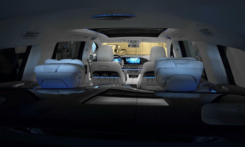 Mercedes Maybach GLS 600 - Modern Car Interior. Concept for Automobile ...