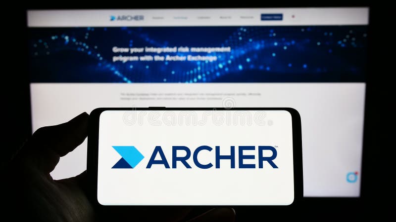 Person Holding Cellphone with Logo of Risk Management Software Archer ...