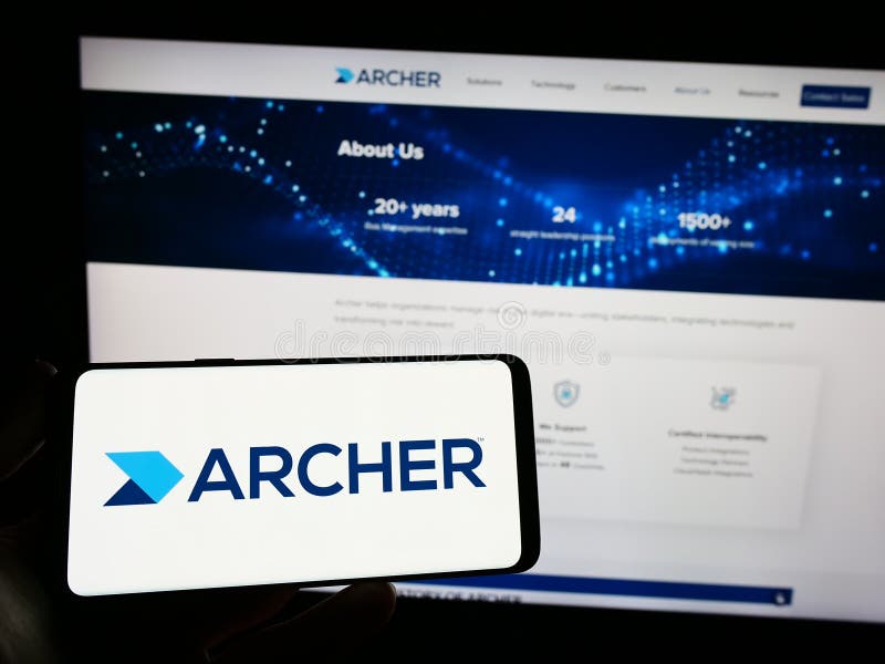 Person Holding Smartphone with Logo of Risk Management Software Archer ...