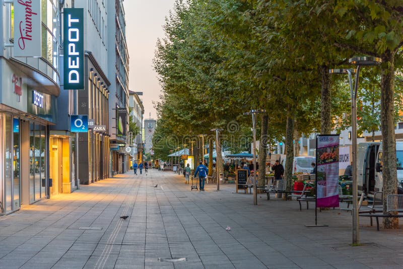 Stuttgart, Germany, September 19, 2020: Sunrise View of a Street ...