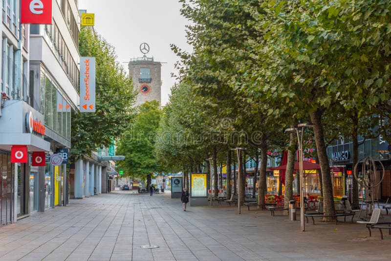 Stuttgart, Germany, September 19, 2020: Sunrise View of a Street ...