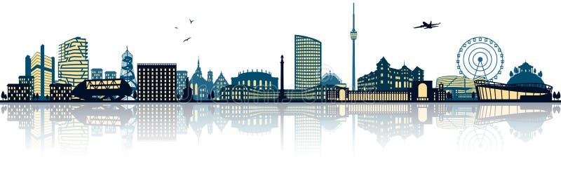 Stuttgart Germany Skyline Germany Isolated Vector Stock Vector ...