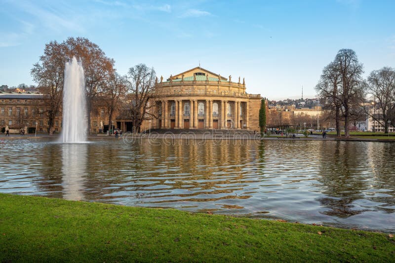 Stuttgart Opera House (Staatstheater) and Eckensee Lake - Stuttgart ...