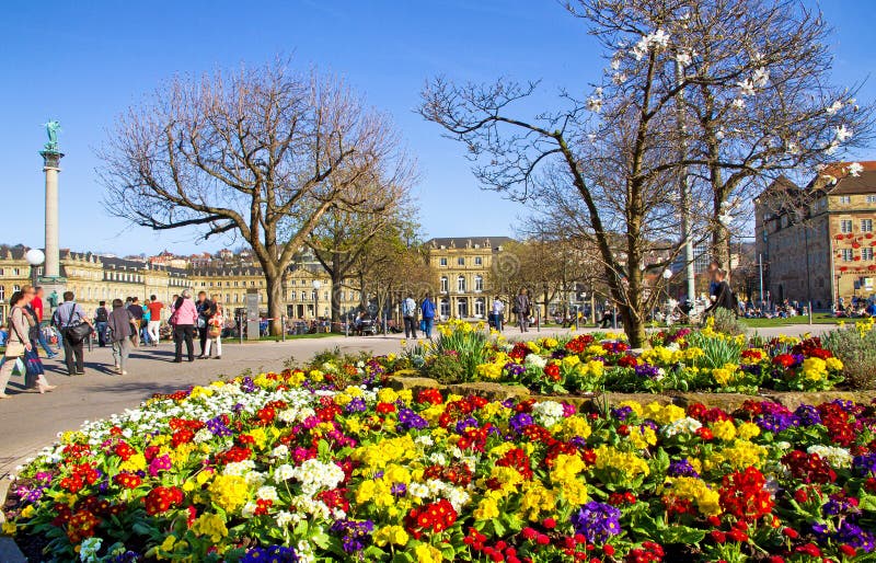 Stuttgart in spring editorial photo. Image of recreation - 112332911