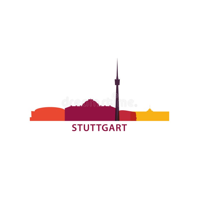 Stuttgart-Stadtskylineschattenbildvektor-Logoillustration Vektor ...