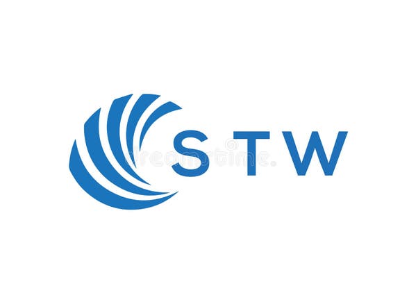 STW Letter Logo Design on White Background. STW Creative Circle Letter ...