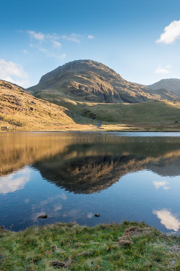Styhead Tarn Reflection in Lake District Stock Photo - Image of lake ...