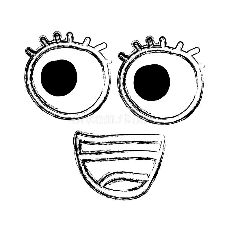 Styke Cômico Do Kawaii Da Cara Ilustração do Vetor - Ilustração de ...