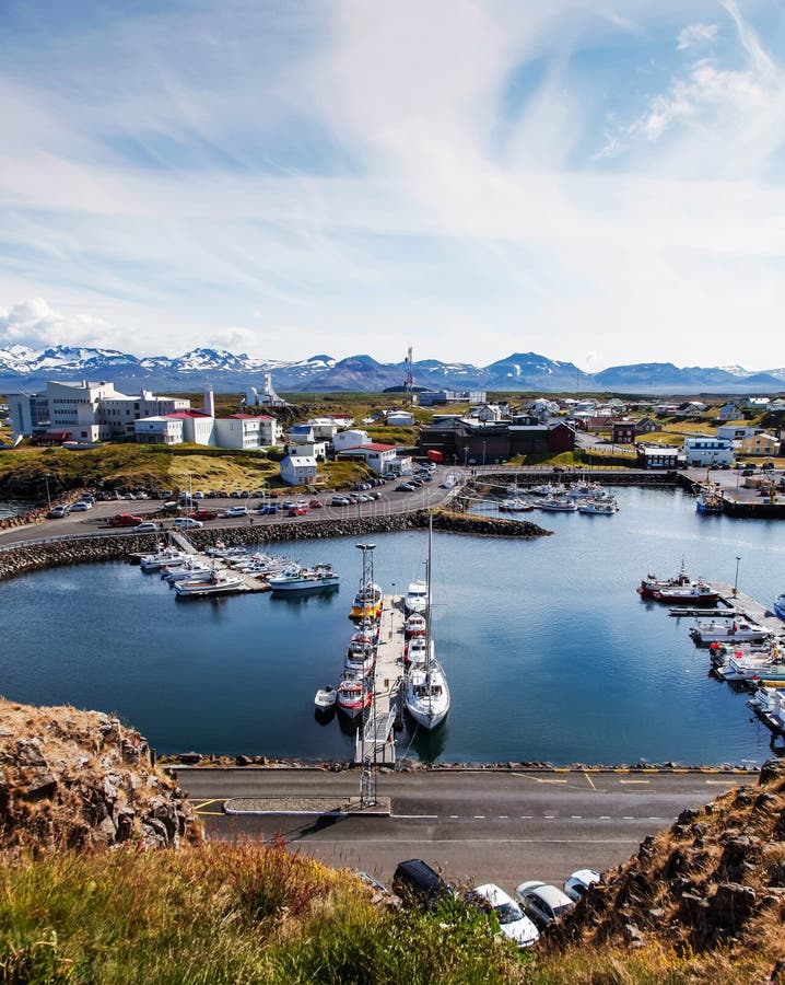 Stykkisholmur Harbor in a Sunny Summer Day Stock Image - Image of ...