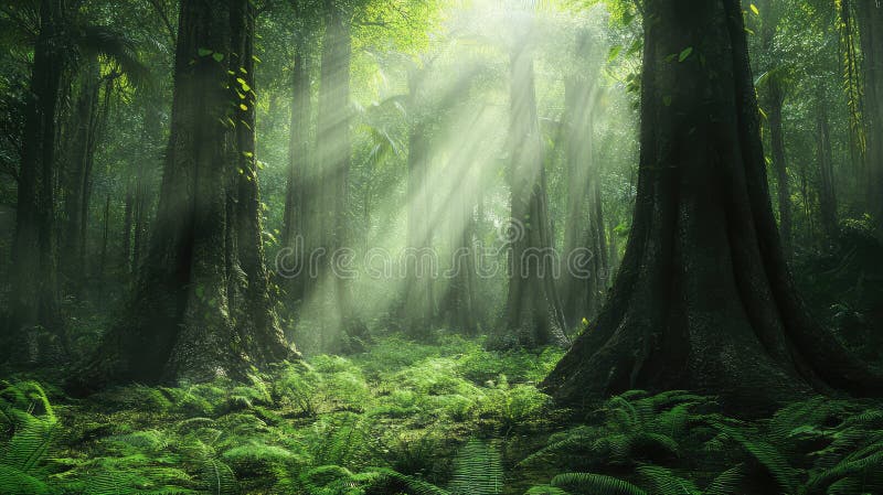 Style amazon trees stock illustration. Illustration of lush - 393712196