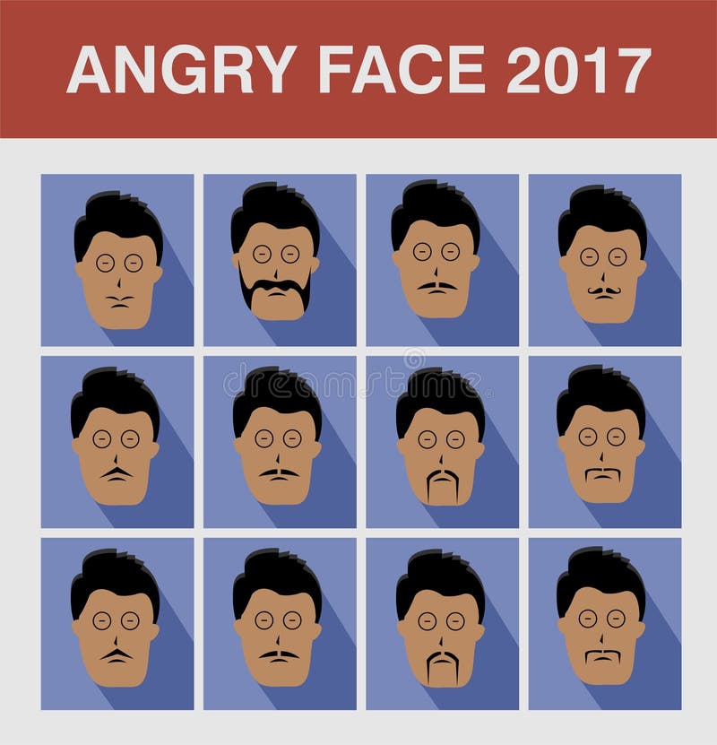 Style Angry Face Man stock vector. Illustration of manager - 91941293