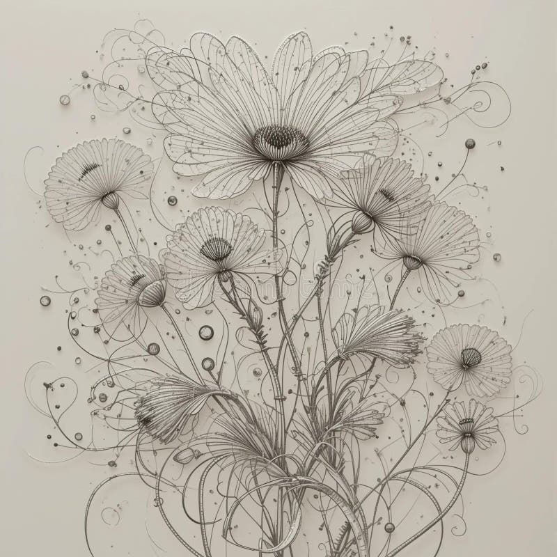 "Botanical Realism with Soft Hand-Drawn Aesthetics, Delicate Linework ...