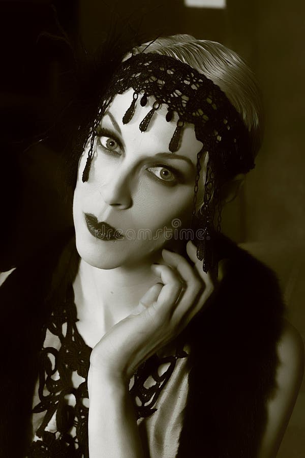 1920 style Beauty Shot stock photo. Image of eyes, fashion - 31710526