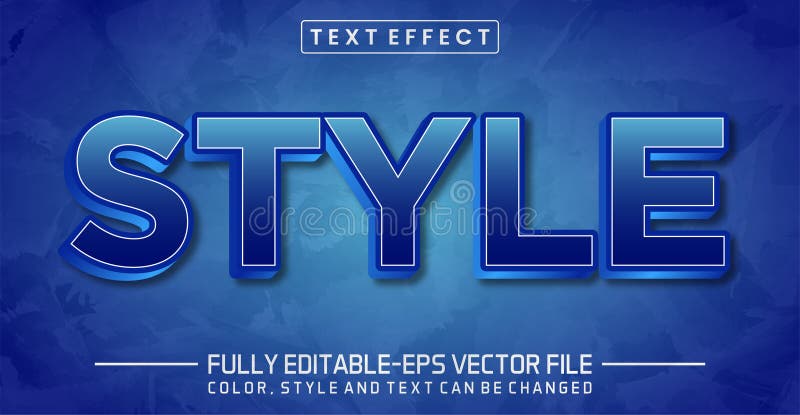 Style Blue Font Text Effect Editable Stock Vector - Illustration of ...