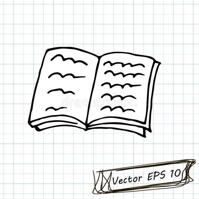 Style of Children S Drawing. Doodle Drawing on a Sheet of Notebook ...