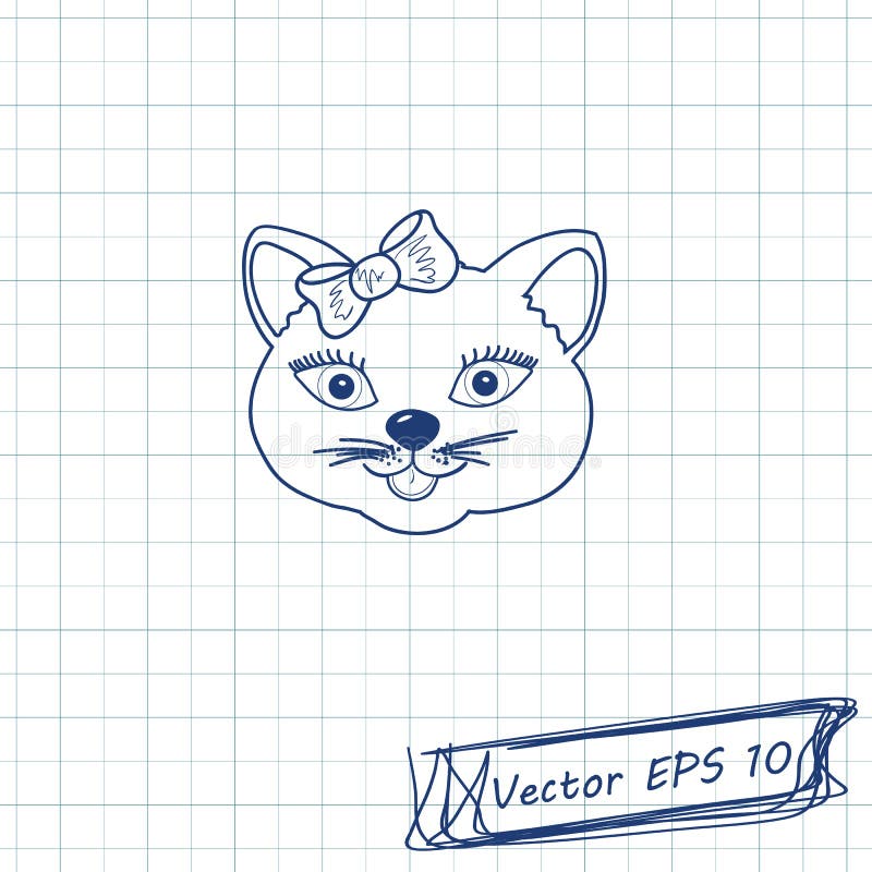 Style of Children S Drawing. Doodle Drawing on a Sheet of Notebook ...