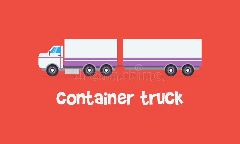 Style Container Truck on Red Backgrounds Stock Vector - Illustration of ...