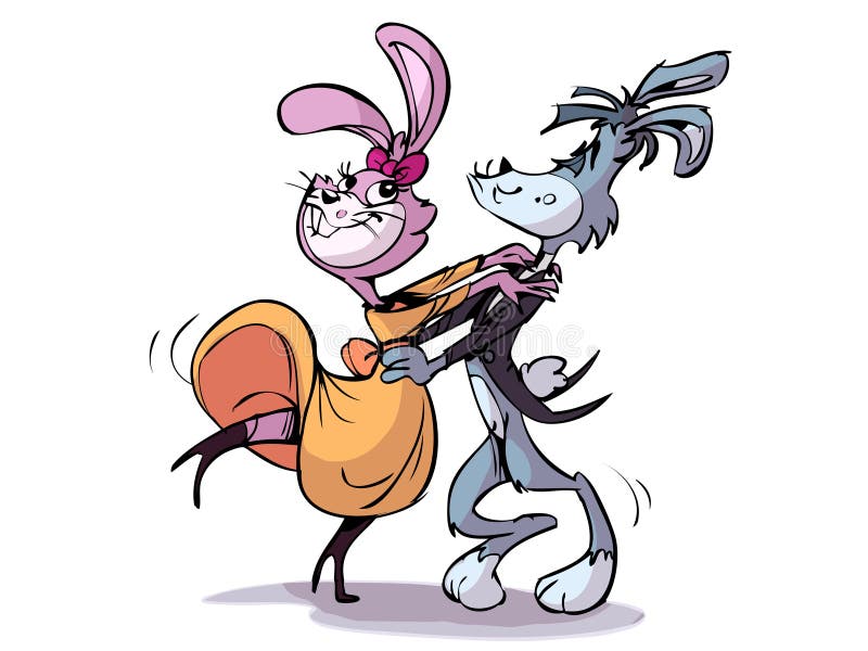 Style dancing rabbits stock illustration. Illustration of swing - 13251537