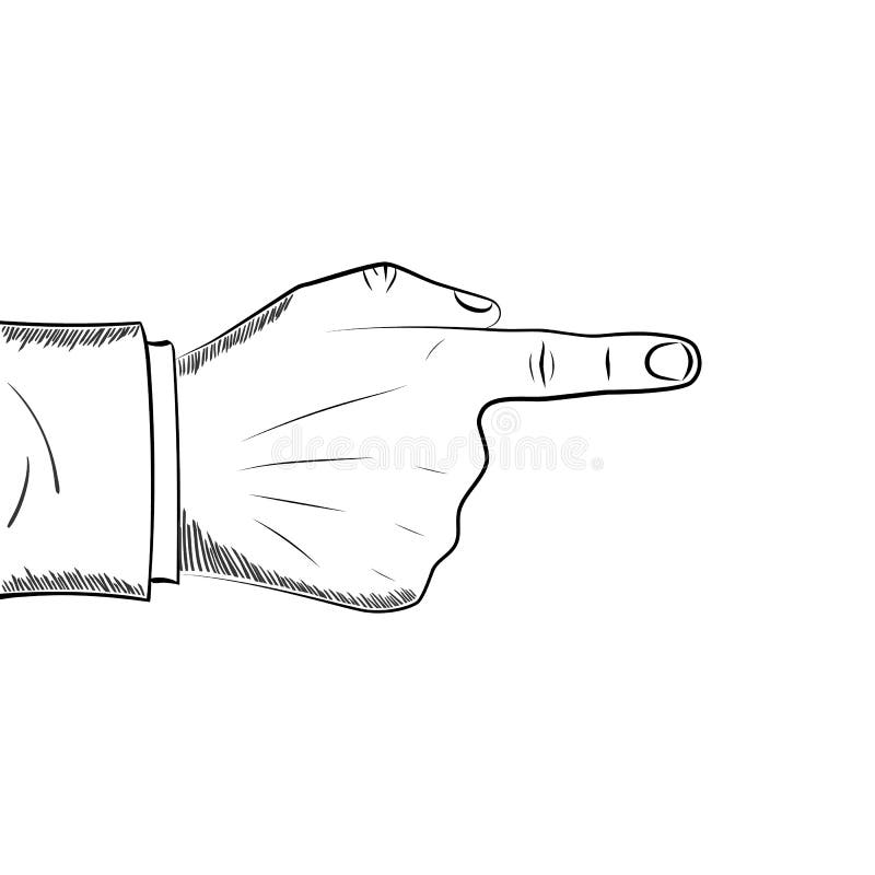 Style De Dessin D'indication Par Les Doigts De Main Illustration de ...