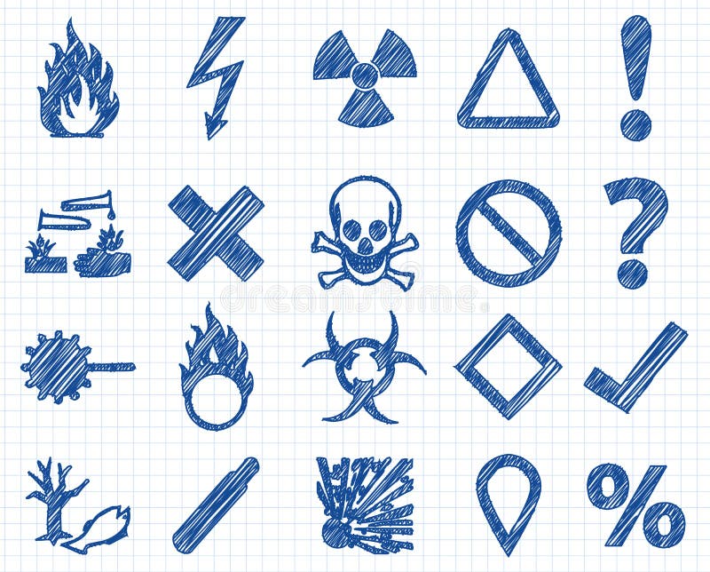 Ensemble De Signes De Risque De Pictogramme Sgh. Isolé Sur Le Fond ...