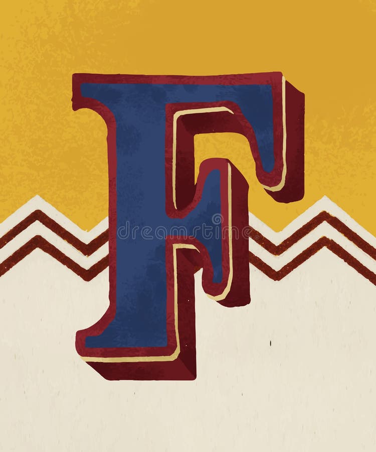 Style De Typographie De Vintage De La Majuscule F Illustration Stock ...