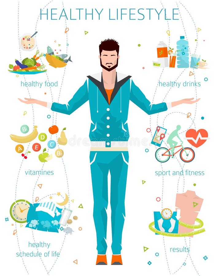Style De Vie Sain De Concept Illustration de Vecteur - Illustration du ...