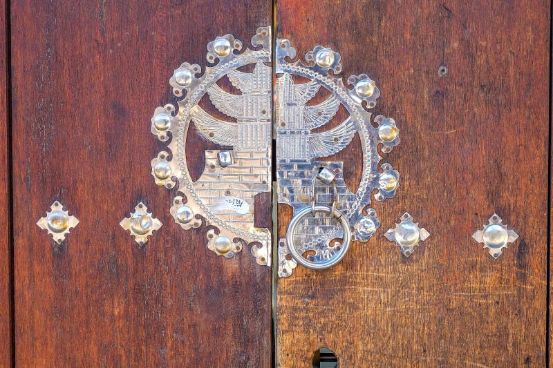 The Wooden Doors with Korean Traditional Patterns Stock Photo - Image ...