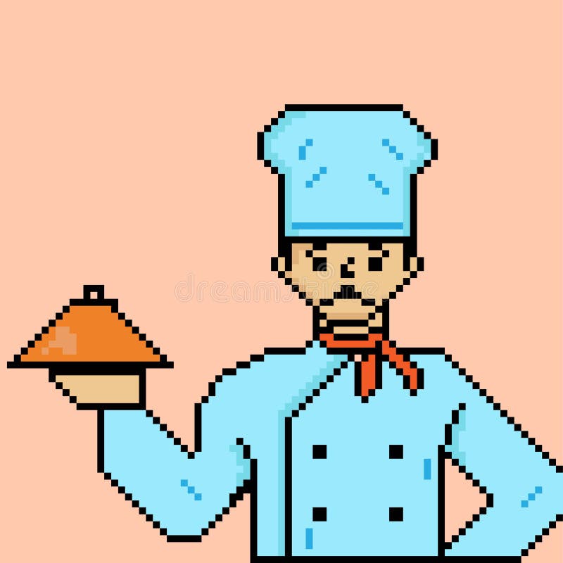 Style Design Pixel Man Chef Illustration Stock Vector - Illustration of ...