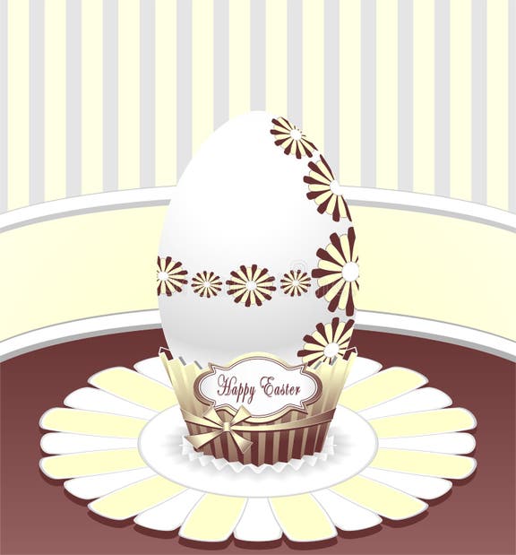 Style Easter Egg in Yellow Color with Drawing Flow Stock Vector ...