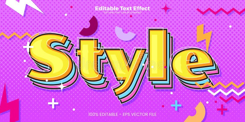 Style Editable Text Effect in Memphis Trend Style Stock Vector ...