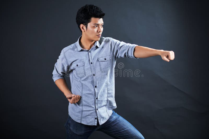 Style of Fighting in the Studio Stock Photo - Image of bold, brawny ...