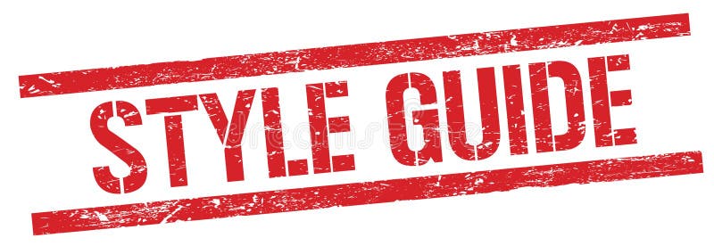 STYLE GUIDE Text on Red Grungy Rectangle Stamp Stock Illustration ...