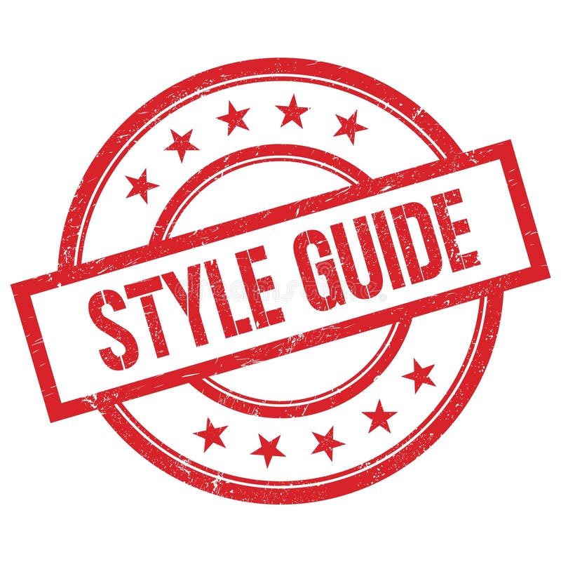 STYLE GUIDE Text Written on Red Vintage Round Stamp Stock Illustration ...