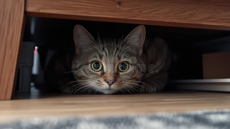 Style hiding under desk stock illustration. Illustration of texture ...