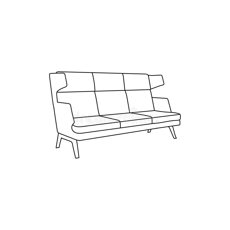 Style Line Couch Sofa Chair Icon Sign. Vector Logo Design Template ...