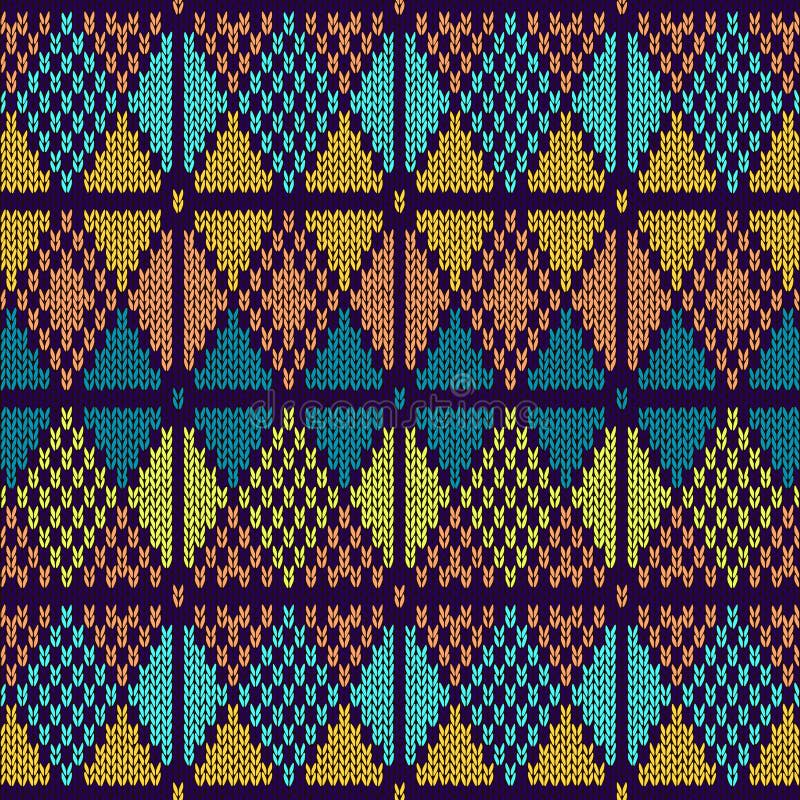 Traditional Tribal Aztec Seamless Pattern on the Wool Knitted Te Stock Vector - Illustration of ...