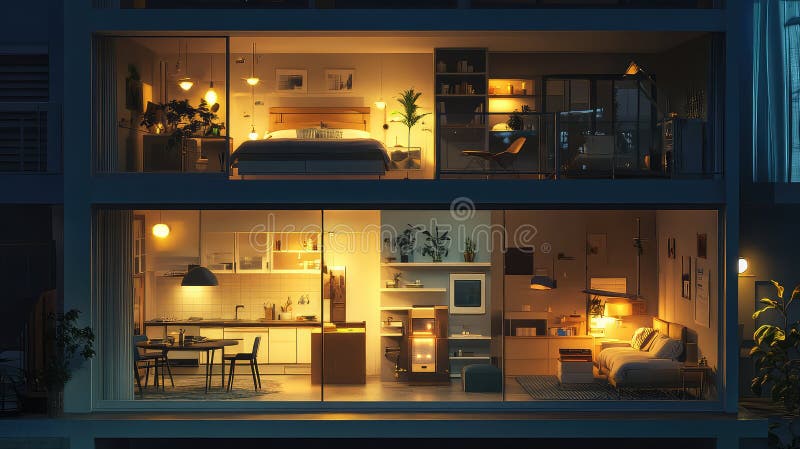 Style smart house stock illustration. Illustration of realistic - 393657896