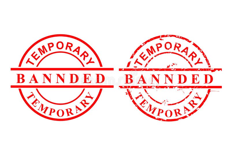 2 Style Vector, Clean and Rust Red Rubber Stamp, Temporary Banned ...