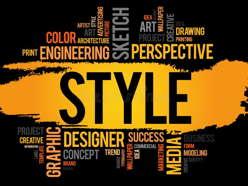 STYLE word cloud stock illustration. Illustration of drawing - 200157690