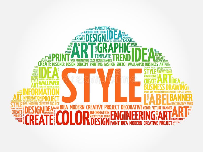 STYLE Word Cloud, Creative Concept Background Stock Illustration ...